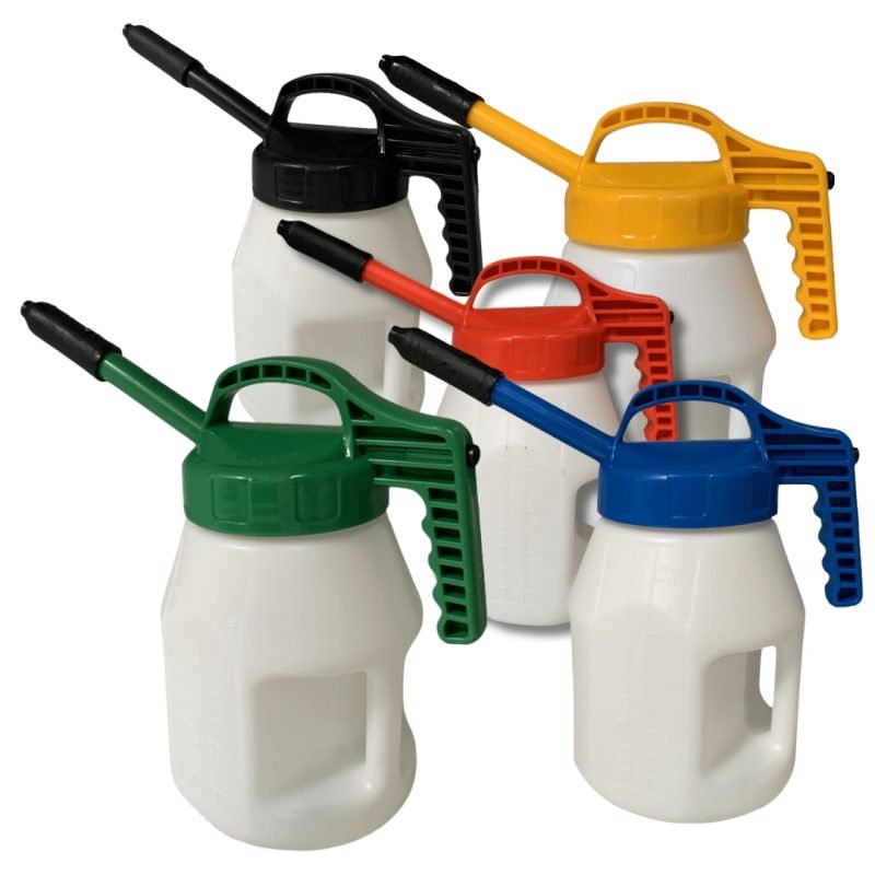 Oil Safety Jug Set of 5 | Twist Lock Anti Oil Drip Nozzle